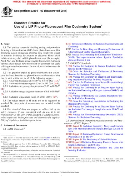 ASTM E2304-03(2011) - Standard Practice for Use of a LiF Photo ...