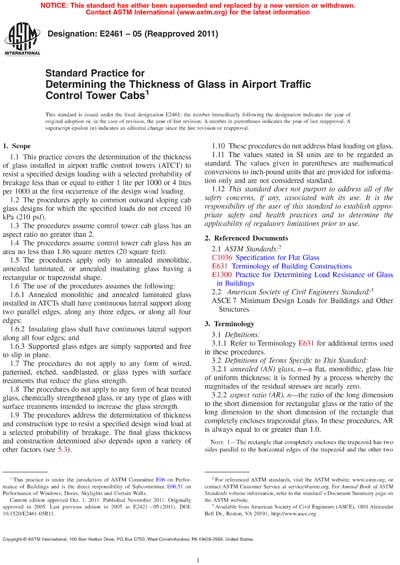 ASTM E2461-05(2011) - Standard Practice for Determining the Thickness ...