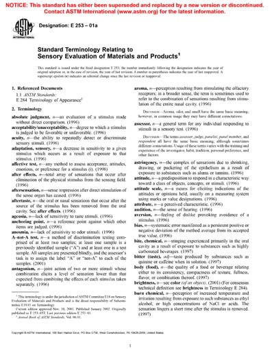 ASTM E253-01a - Standard Terminology Relating to Sensory Evaluation of ...