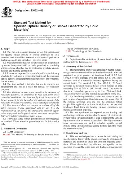 ASTM E662-05 - Standard Test Method for Specific Optical Density of ...
