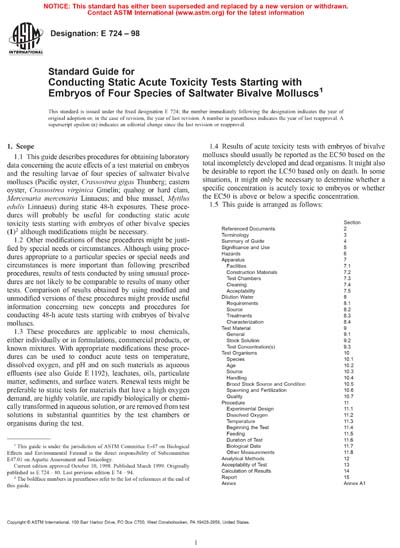 ASTM E724-98 - Standard Guide for Conducting Static Acute Toxicity ...