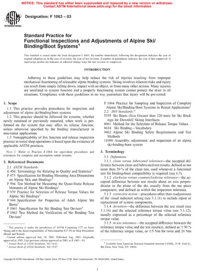 ASTM F1063-03 - Standard Practice for Functional Inspections and ...