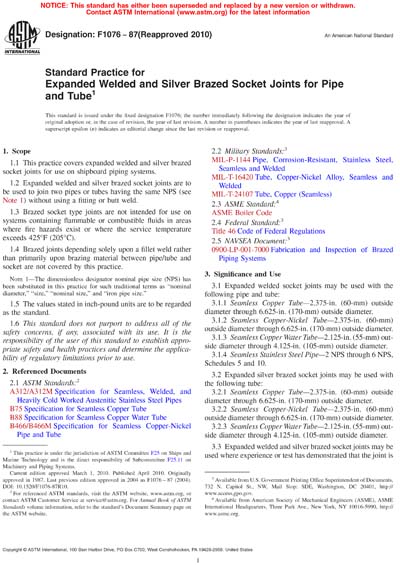 ASTM F1076-87(2010) - Standard Practice for Expanded Welded and Silver ...