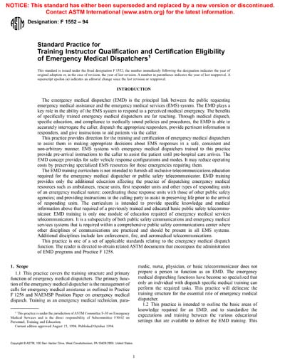 ASTM F1552-94 - Standard Practice for Training Instructor Qualification ...