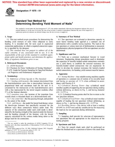ASTM F1575-01 - Standard Test Method for Determining Bending Yield ...