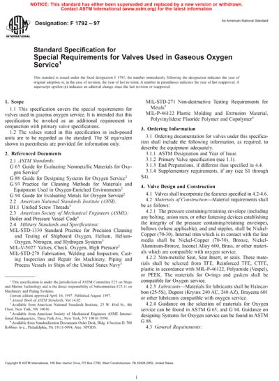 ASTM F1792-97 - Standard Specification for Special Requirements for ...
