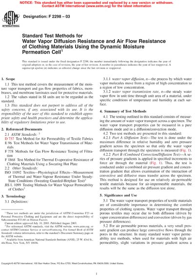ASTM F2298-03 - Standard Test Methods for Water Vapor Diffusion ...