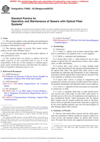 ASTM F2462-05(2010) - Standard Practice for Operation and Maintenance ...