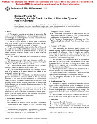 ASTM F660-83(1993) - Standard Practice for Comparing Particle Size in ...