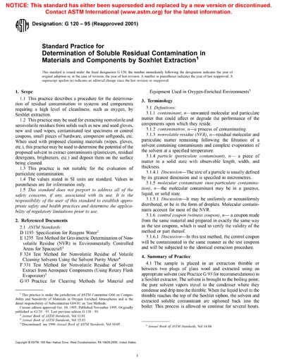 ASTM G120-95(2001) - Standard Practice for Determination of Soluble ...