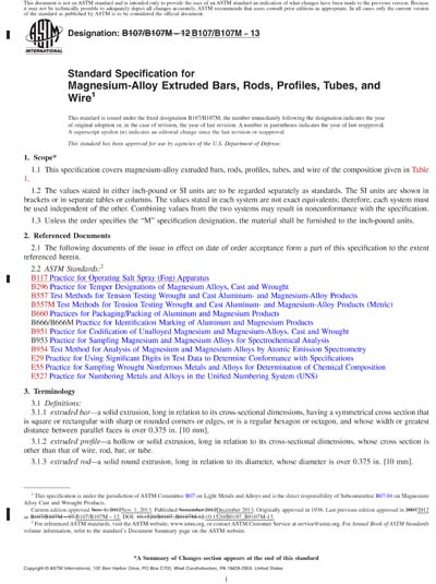 ASTM B107/B107M-13 Red - Standard Specification for Magnesium-Alloy ...