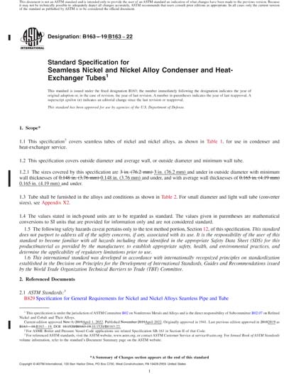 ASTM B163-22 Red - Standard Specification for Seamless Nickel and ...