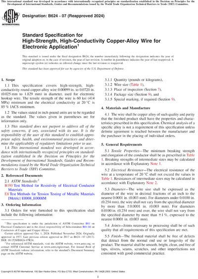 ASTM B624-07(2024) - Standard Specification for High-Strength, High ...