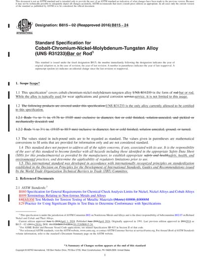 ASTM B815-24 Red - Standard Specification for Cobalt-Chromium-Nickel ...