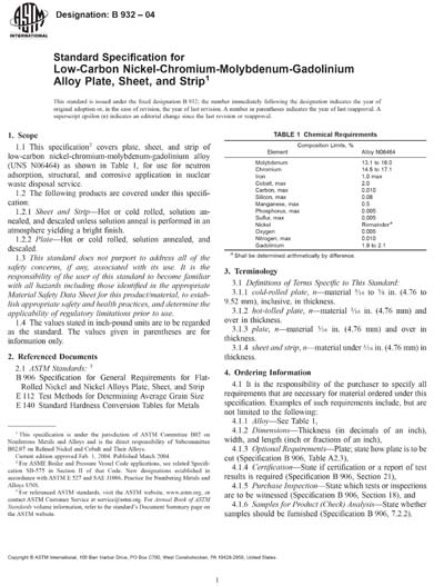 ASTM B932-04 - Standard Specification for Low-Carbon Nickel-Chromium ...