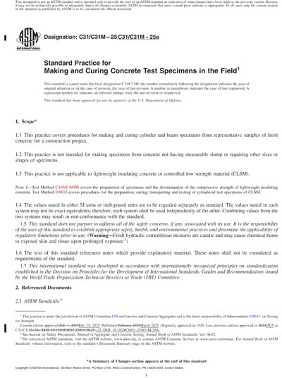 ASTM C31/C31M-25a Red - Standard Practice for Making and Curing ...