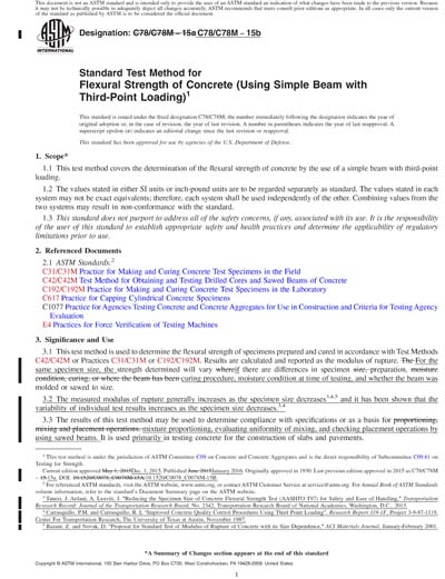 ASTM C78/C78M-15b Red - Standard Test Method for Flexural Strength of ...
