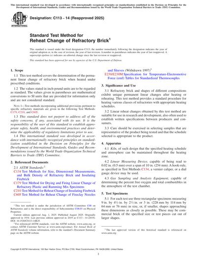 ASTM C113-14(2025) - Standard Test Method for Reheat Change of ...