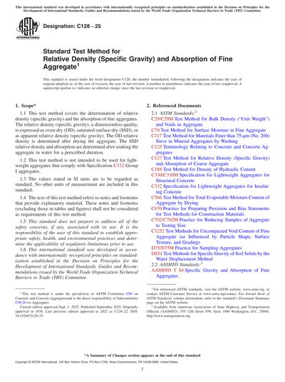 ASTM C128-25 - Standard Test Method for Relative Density (Specific ...