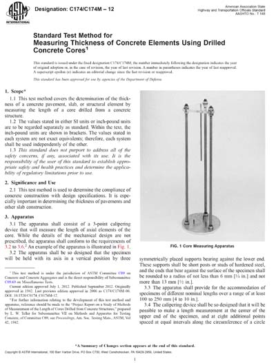 ASTM C174/C174M-12 - Standard Test Method for Measuring Thickness of ...