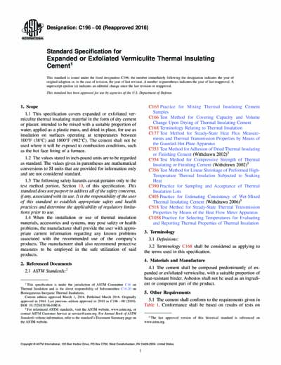 ASTM C196-00(2016) - Standard Specification for Expanded or Exfoliated ...