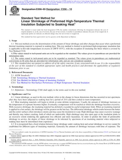 ASTM C356-10 Red - Standard Test Method for Linear Shrinkage of ...