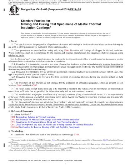 ASTM C419-20 Red - Standard Practice for Making and Curing Test ...