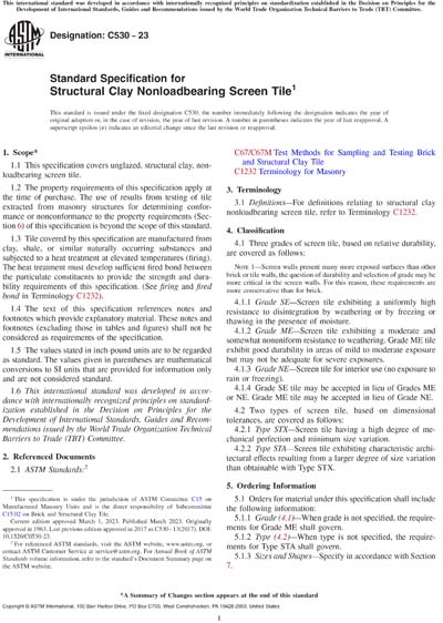ASTM C530-23 - Standard Specification for Structural Clay ...