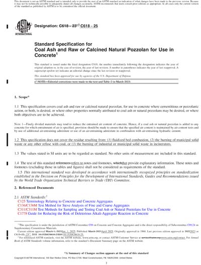 ASTM C618-25 Red - Standard Specification for Coal Ash and Raw or ...