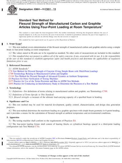 ASTM C651-13 Red - Standard Test Method for Flexural Strength of ...
