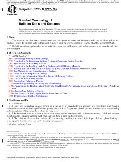 ASTM C717-16a Red - Standard Terminology of Building Seals and Sealants ...