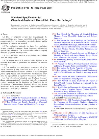 ASTM C722-18(2023) - Standard Specification for Chemical-Resistant ...