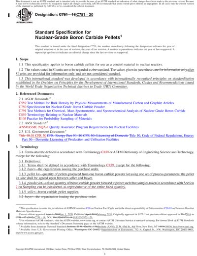 ASTM C751-20 Red - Standard Specification for Nuclear-Grade Boron ...