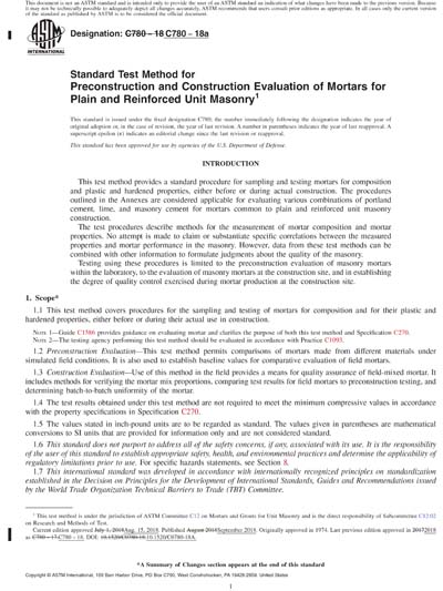 ASTM C780-18a Red - Standard Test Method for Preconstruction and ...