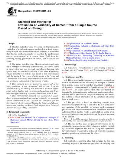 ASTM C917/C917M-25 - Standard Test Method for Evaluation of Variability ...