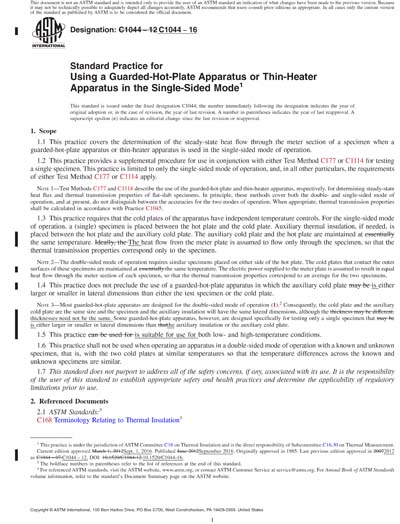 ASTM C1044-16 Red - Standard Practice for Using a Guarded-Hot-Plate ...