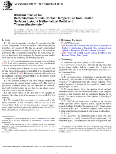 ASTM C1057-03(2010) - Standard Practice for Determination of Skin ...