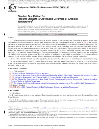 ASTM C1161-13 Red - Standard Test Method for Flexural Strength of ...