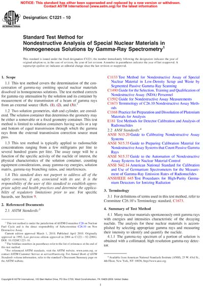 ASTM C1221-10 - Standard Test Method for Nondestructive Analysis of ...