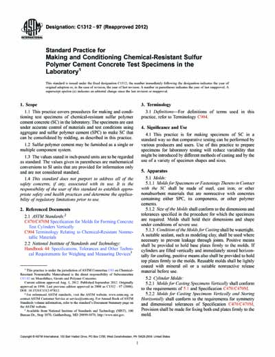 ASTM C1312-97(2012) - Standard Practice for Making and Conditioning ...