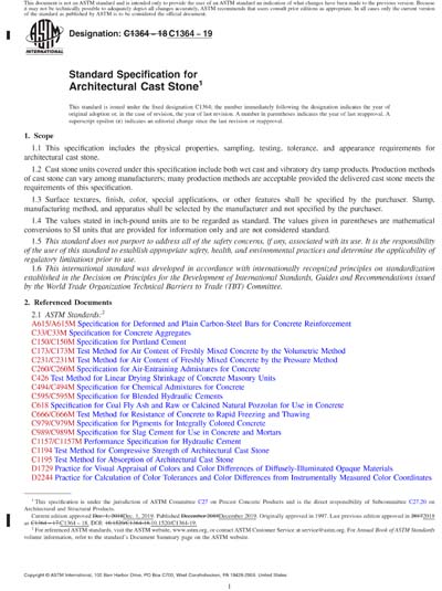 ASTM C1364-19 Red - Standard Specification for Architectural Cast Stone ...