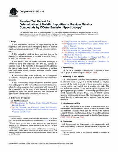 ASTM C1517-16 - Standard Test Method for Determination of Metallic ...