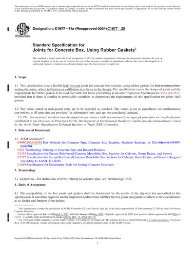 ASTM C1677-25 Red - Standard Specification for Joints for Concrete Box ...