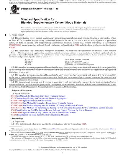 ASTM C1697-18 Red - Standard Specification for Blended Supplementary ...