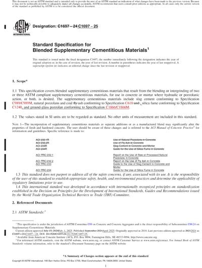 ASTM C1697-25 Red - Standard Specification for Blended Supplementary ...