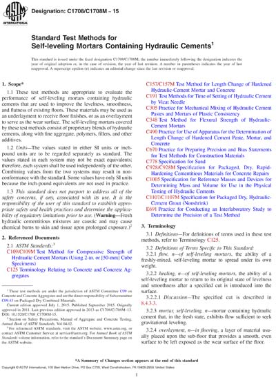 ASTM C1708/C1708M-15 - Standard Test Methods for Self-leveling Mortars ...