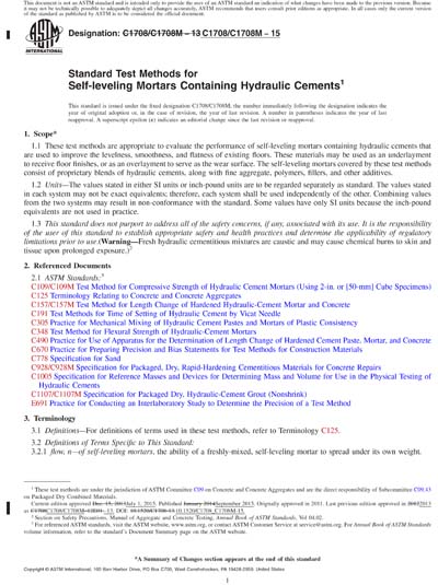 ASTM C1708/C1708M-15 Red - Standard Test Methods for Self-leveling ...