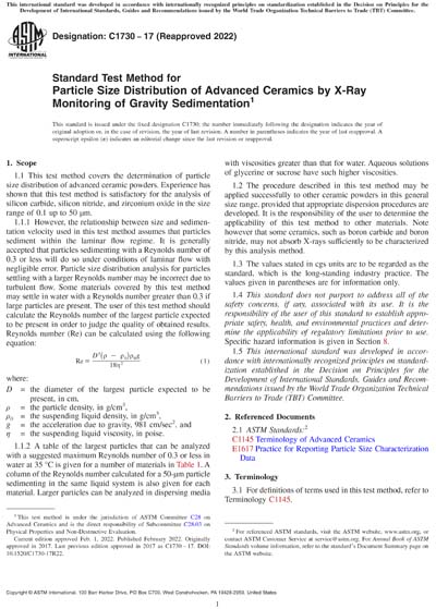 ASTM C1730-17(2022) - Standard Test Method for Particle Size ...