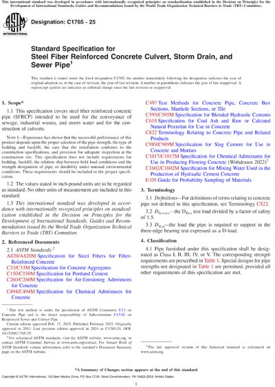ASTM C1765-25 - Standard Specification for Steel Fiber Reinforced ...