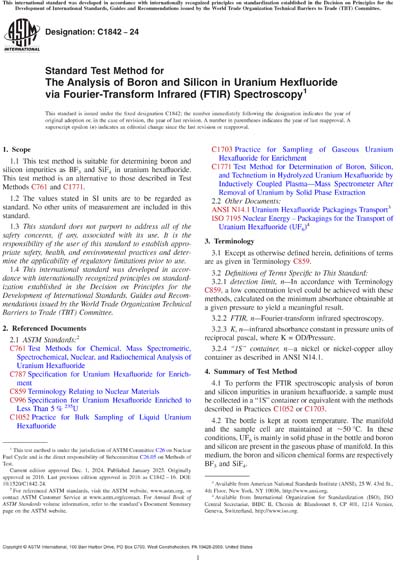 ASTM C1842-24 - Standard Test Method for The Analysis of Boron and ...